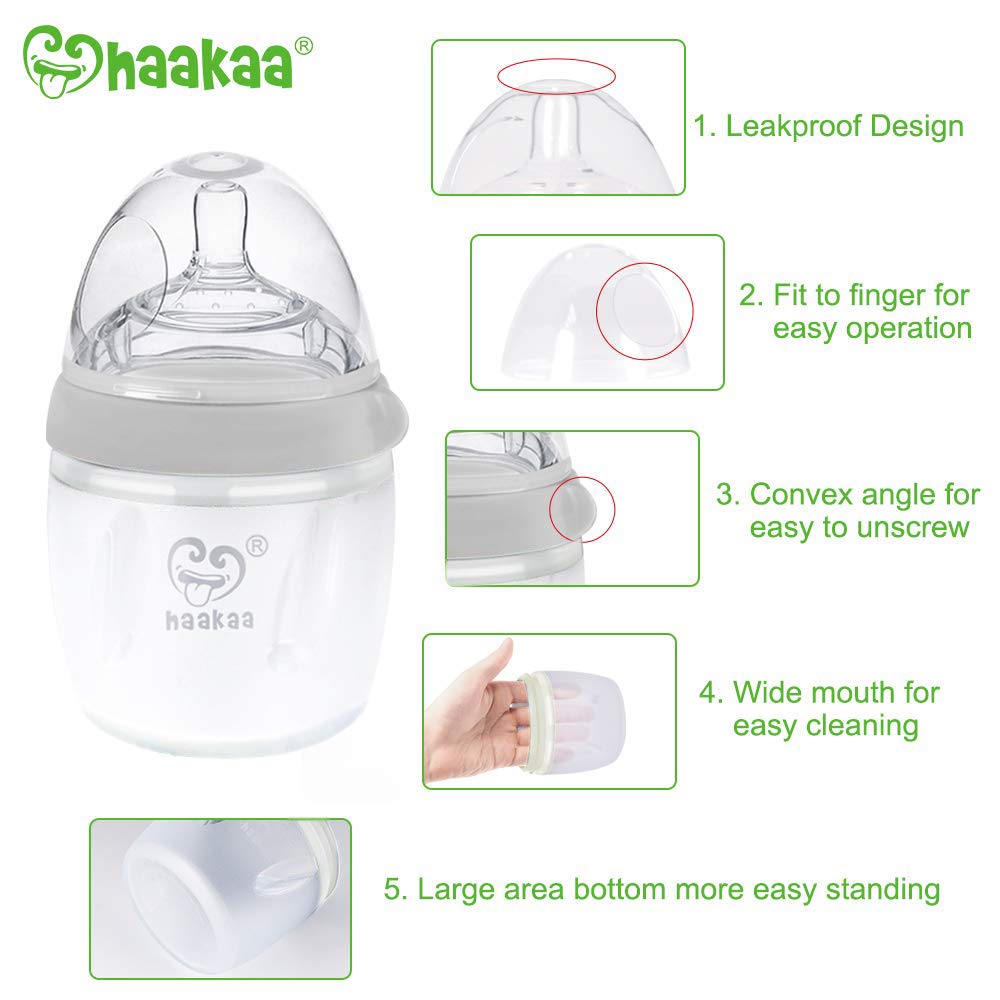 haakaa Manual Breast Pump Breast Milk Collector Gen 3 Multi-Functional Feeding Set 5.4oz/160ml