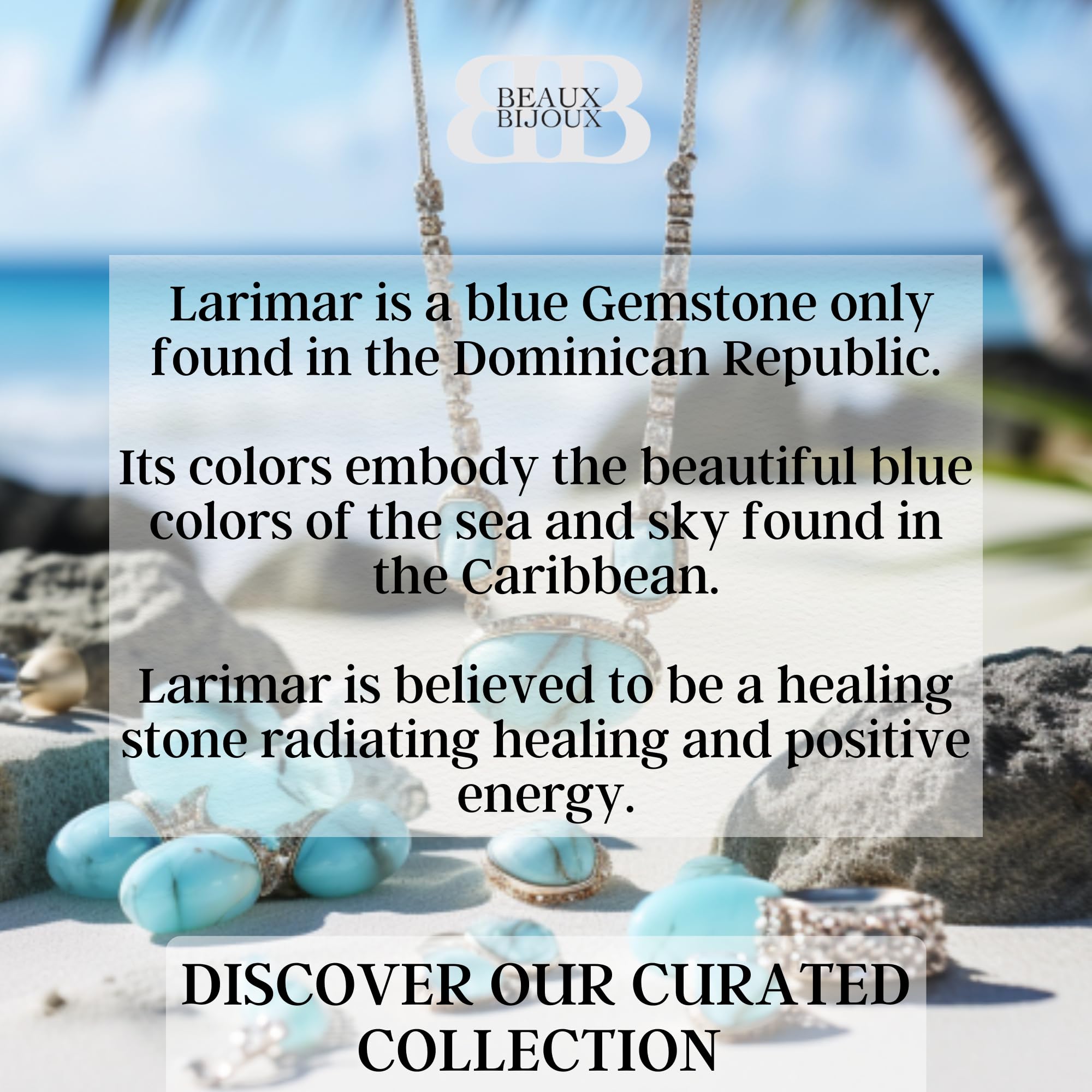 Natural Larimar Necklace for Women - Larimar Jewelry for Women - Silver and Larimar Necklaces - Blue Larimar Pendant for Women - Larimar Gemstone Necklace Pendant - Pear Shaped Statement Necklace