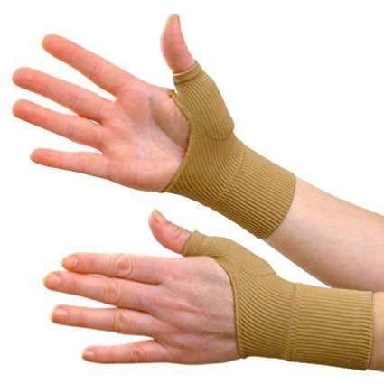 Beige Wrist HandWrist,1 Pair Beige Wrist Hand Support Gloves Thumb Hand Wrist Support Strap Glove Elastic Brace Sleeve Sports Bandage Wrap Pain Relief Artritis Reumatoide Gloves manopla para el dolor