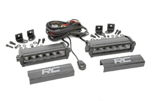 rough country 6" black series single row cree led light bars | pair - 70706bl