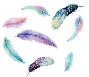 wallpops dwpk2462 celestial feathers wall art kit, multicolor