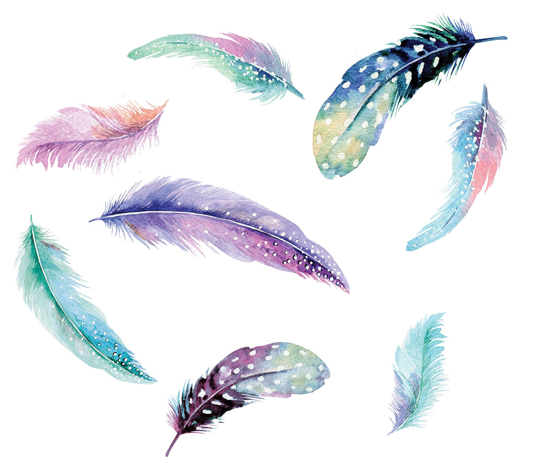 WallPops DWPK2462 Celestial Feathers Wall Art Kit, Multicolor