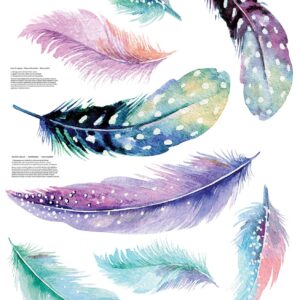 WallPops DWPK2462 Celestial Feathers Wall Art Kit, Multicolor