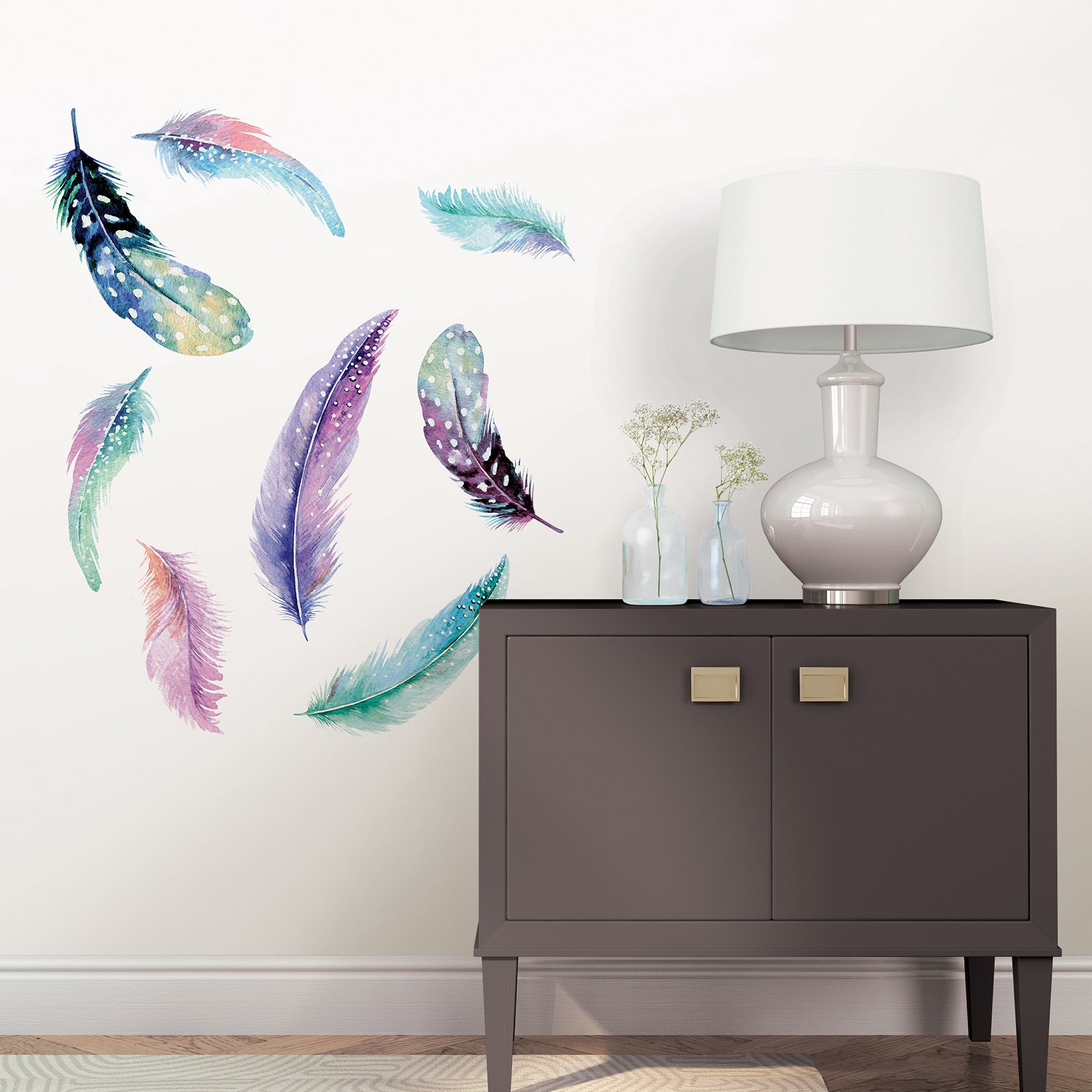 WallPops DWPK2462 Celestial Feathers Wall Art Kit, Multicolor