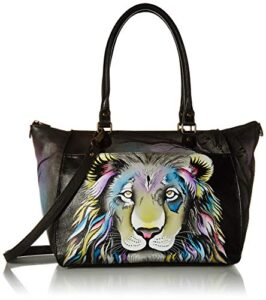 anna by anuschka tote bag | genuine leather | large, lion pride