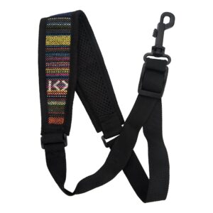 saxophone strap, adjustable single shoulder sax strap portable cotton neck sax strap(folk style)