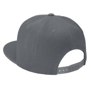 Falari Snapback Hat Cap Hip Hop Style Flat Bill Blank Solid Color Adjustable Size G202-Black&Grey