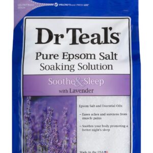 Dr Teal's Salt Bath Variety Gift Set (4 Pack, 3lbs Ea.) - Glow & Radiance Vitamin C & Citrus, Soothe & Sleep Lavender - Pure Epsom Salt & Essential Oils Nourish Skin & Promote Better Sleep