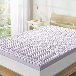 best price mattress king mattress topper - 3 inch 5-zone memory foam bed topper with lavender infused cooling mattress pad, king size