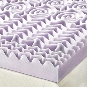 Best Price Mattress King Mattress Topper - 3 Inch 5-Zone Memory Foam Bed Topper with Lavender Infused Cooling Mattress Pad, King Size