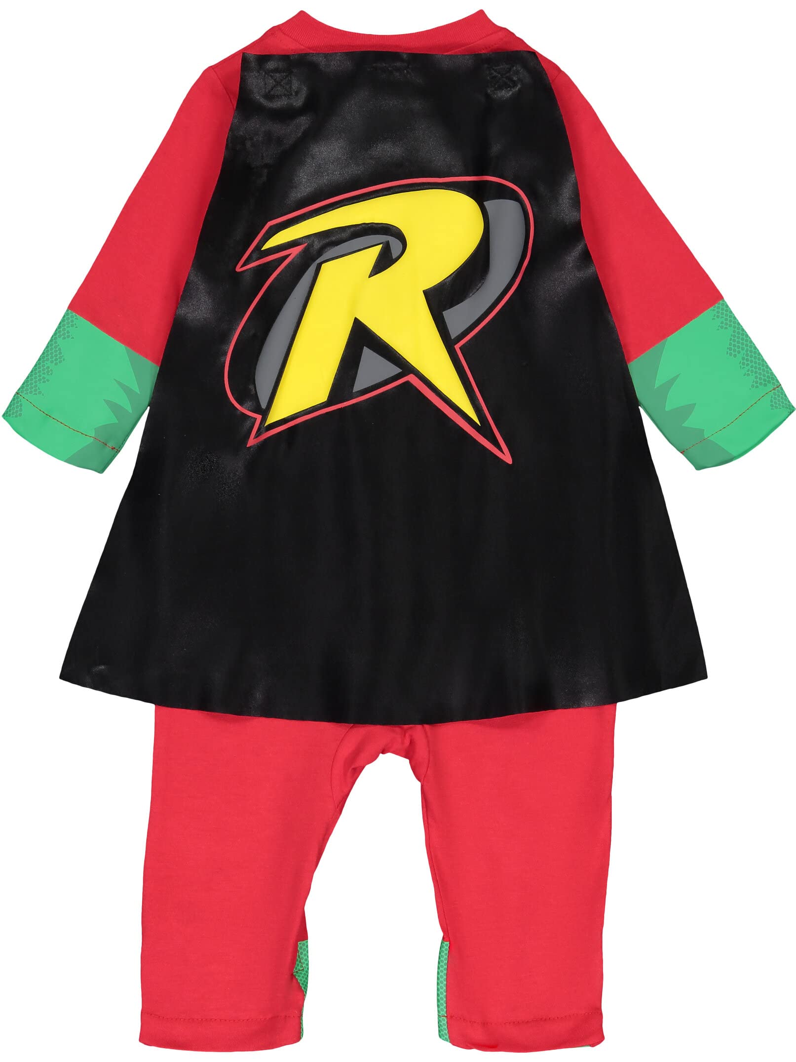 WARNER BROS. Robin Infant Baby Boys Zip Up Cosplay Costume Coverall and Cape 18 Months