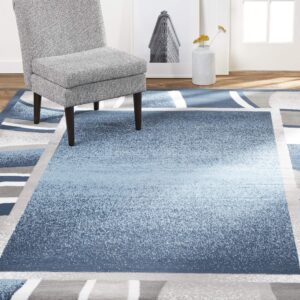 home dynamix lyndhurst rotana modern area rug, contemporary blue/gray/ivory 7'8"x10'7", rectangular