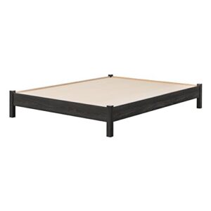 south shore step one essential platform bed on legs, queen, gray oak