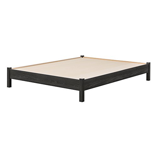 South Shore Step One Essential Platform Bed on Legs, Queen, Gray Oak