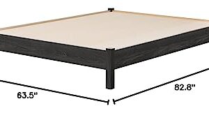 South Shore Step One Essential Platform Bed on Legs, Queen, Gray Oak