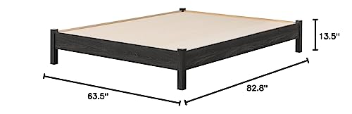 South Shore Step One Essential Platform Bed on Legs, Queen, Gray Oak