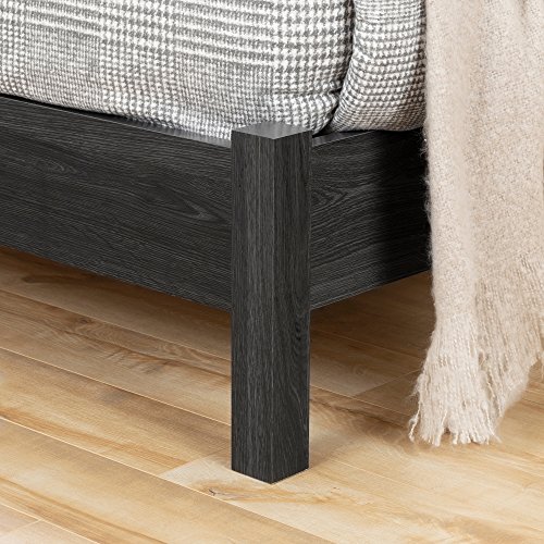 South Shore Step One Essential Platform Bed on Legs, Queen, Gray Oak