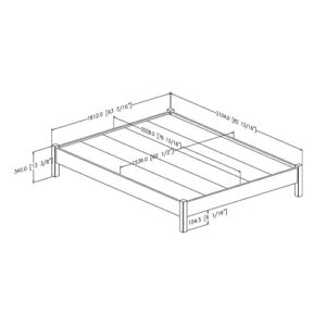 South Shore Step One Essential Platform Bed on Legs, Queen, Gray Oak