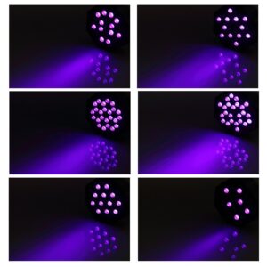 36LED Black Lights, U`King 72W UV Stage Lights Blacklight with Glow in The Dark Party Supplies by DMX and Remote Control for Halloween Stage Lighting (1 Pack)