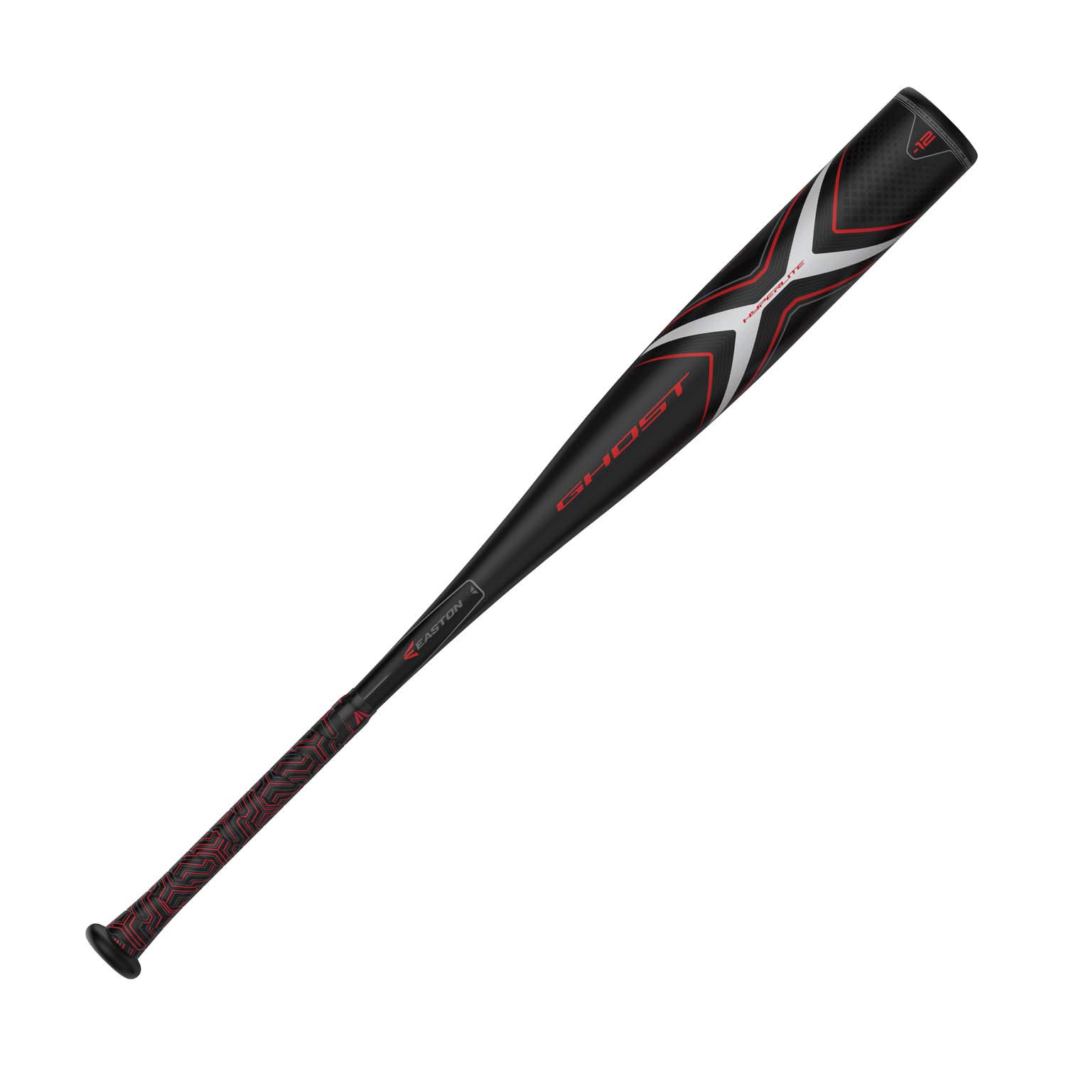 Easton Ghost X Hyperlite -12 (2 3/4") USSSA Senior League Baseball Bat | 2019 | 1 Piece Composite | EXACT Carbon | Speed End Cap | Lizard Skin Grip