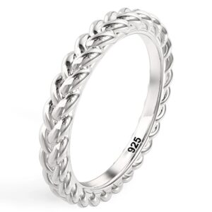 metal factory sz 4 925 sterling silver braid style stackable eternity ring