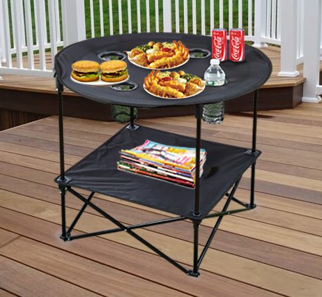 ATSENA FT-Black Camping Table, One Size