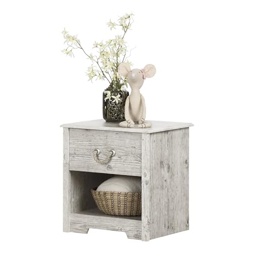 South Shore Aviron 1-Drawer Nightstand, Seaside Pine, 55.2 cm x 44.5 cm x 57.2 cm (D x W x H)