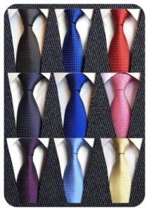 adulove men's necktie classic silk tie woven jacquard neck ties 9 pcs