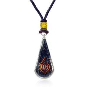 emotional body purification black tourmaline orgone crystal tear drop pendant for strengthen immune system - swallows negative energy - positivity