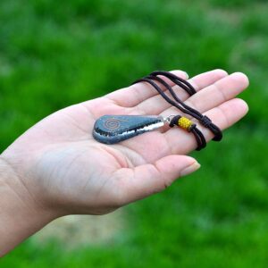 Emotional Body Purification Black Tourmaline Orgone Crystal Tear Drop Pendant for Strengthen Immune System - Swallows Negative Energy - Positivity