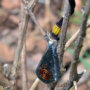 Emotional Body Purification Black Tourmaline Orgone Crystal Tear Drop Pendant for Strengthen Immune System - Swallows Negative Energy - Positivity