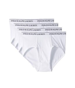 polo ralph lauren classic fit w/wicking 4-pack briefs white lg