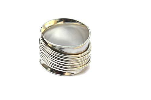 Wide Silver Ring, 7 Spinner Silver Ring, Wide Band Sterling Silver Ring, Band Ring, Thick Silver Ring, Womens Silver Ring, Men's Silver Ring Statement Jewelry Gift