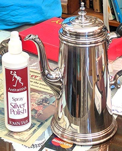 Town Talk Professional Anti-Tarnish Silver Polish (8.5 Oz), Non-Abrasive, Non-Toxic, Safe, Easy to Use Metal Polish for Restoring Shine and Protecting Silver, Silver Jewelry and Flatware.