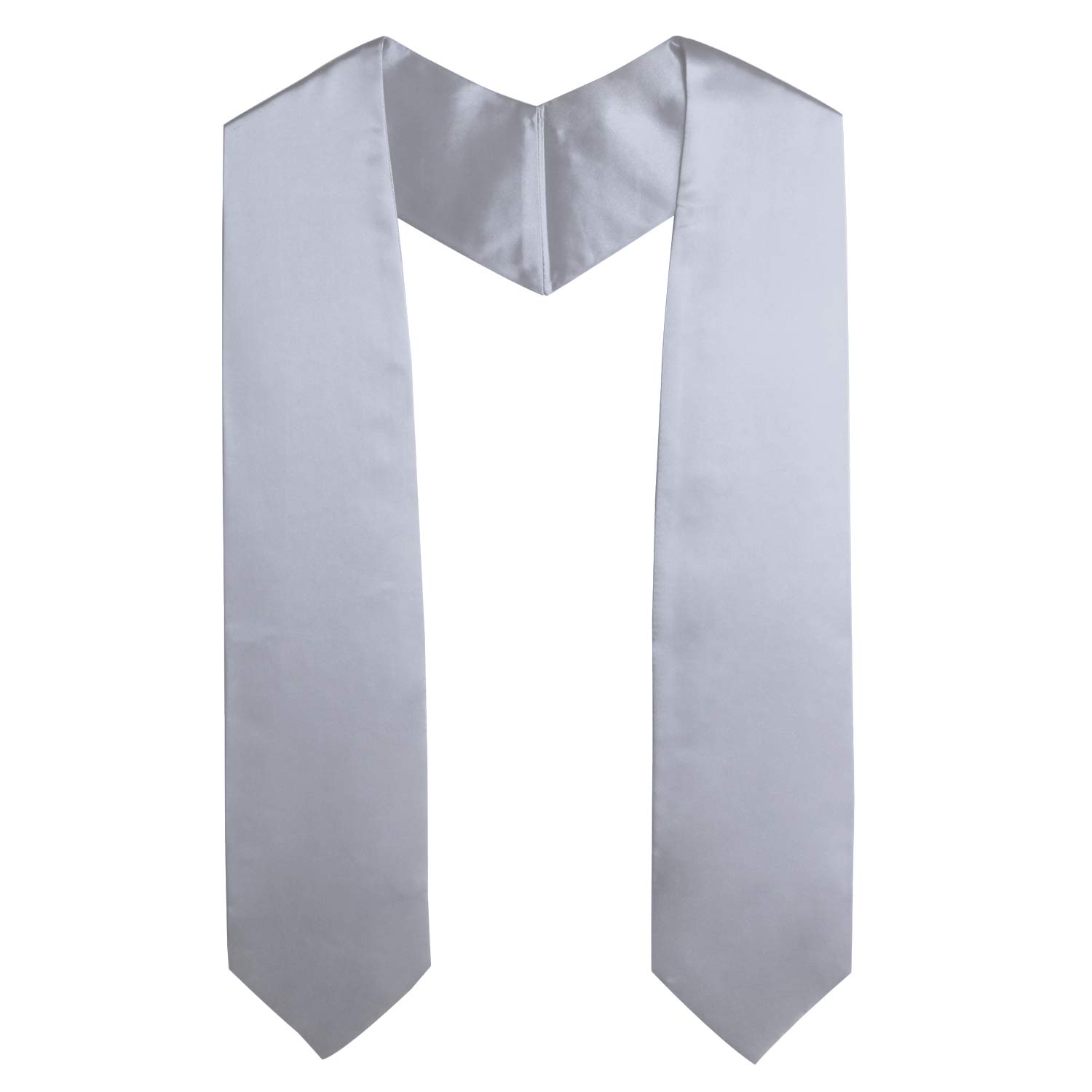 OSBO GradSeason Unisex Adult Plain Graduation Stole for Academic Commencements, 60'' long (Silver)