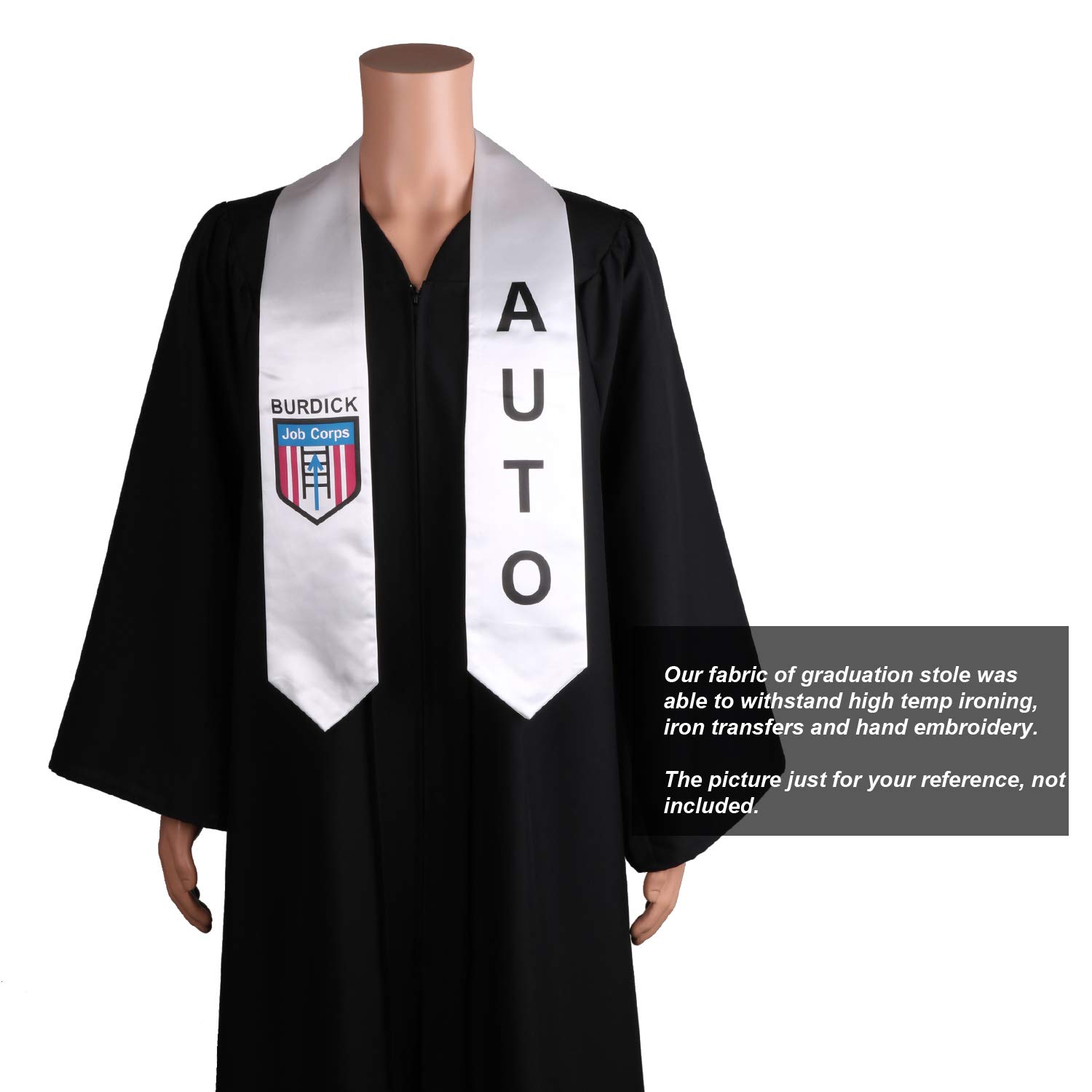 OSBO GradSeason Unisex Adult Plain Graduation Stole for Academic Commencements, 60'' long (Silver)