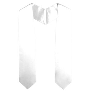 osbo gradseason unisex adult plain graduation stole for academic commencements, 60'' long (white)