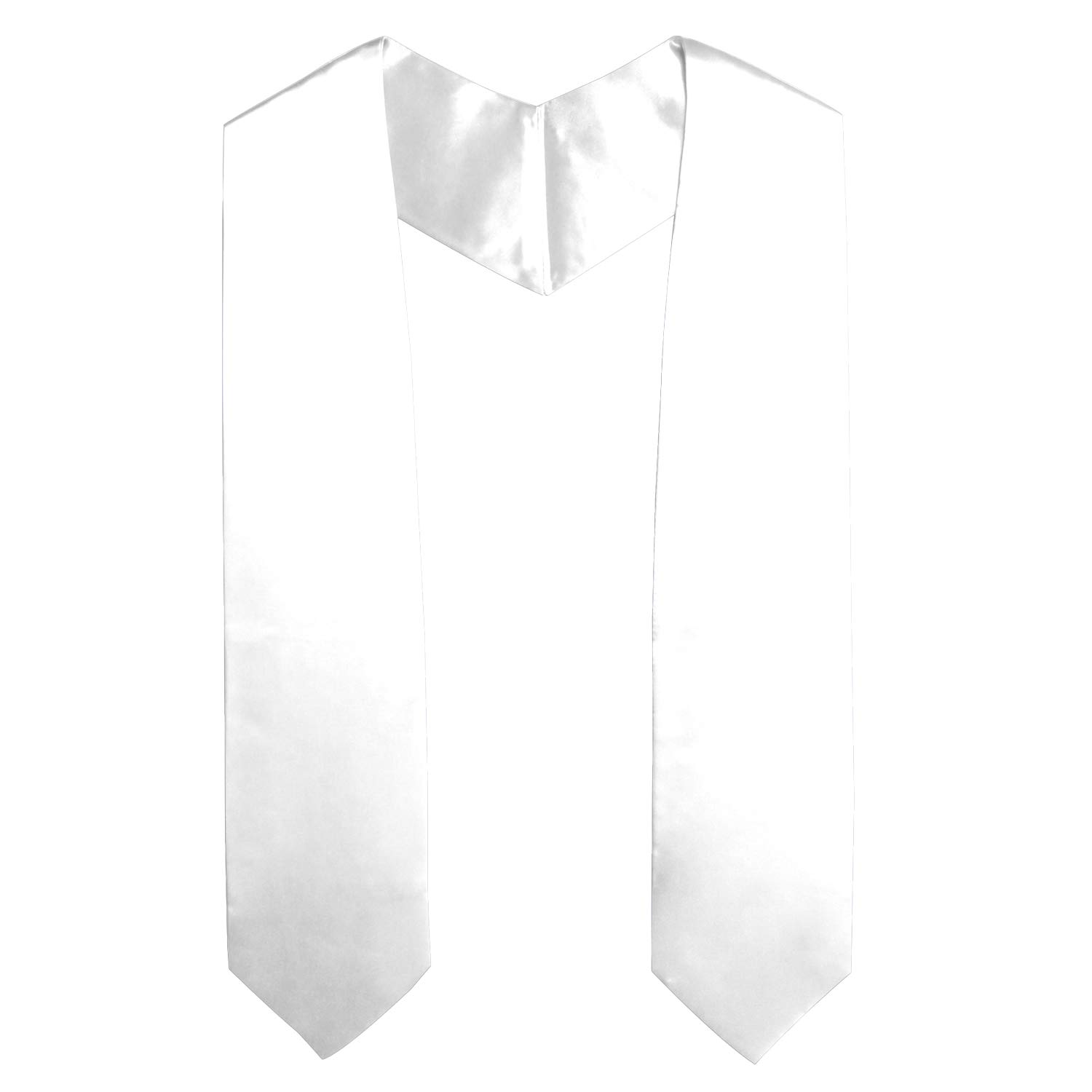 OSBO GradSeason Unisex Adult Plain Graduation Stole for Academic Commencements, 60'' long (White)