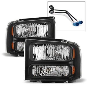 acanii - for 1999-2004 ford f-250 f-350 super duty excursion conversion harley headlights set driver + passenger side