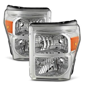 acanii - for 2011-2016 ford f250 f350 f450 super duty headlights replacement 11-16 headlamps driver + passenger side