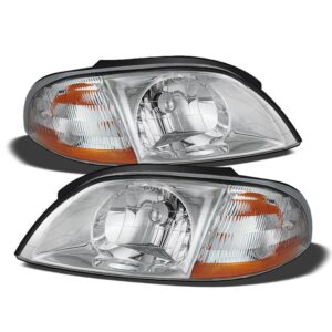 acanii - for 1999-2003 ford windstar replacement headlights headlamps 99-03 pair driver + passenger side