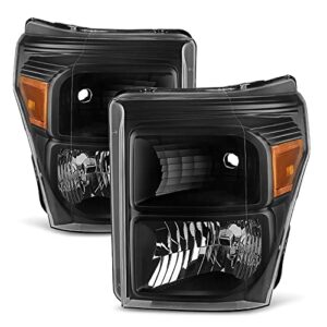 acanii - for blk 2011-2016 ford f250 f350 f450 super duty headlights signal lamps driver + passenger side