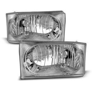 acanii - for 1999-2004 ford f250/f350/f450 superduty excursion headlights lamp set driver + passenger side