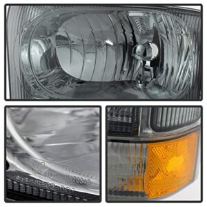 ACANII - For 1999-2004 Ford F250 F350 F450 SuperDuty Excursion Smoked Lens Headlights w/Bumper Corner Signal Lamps Pair