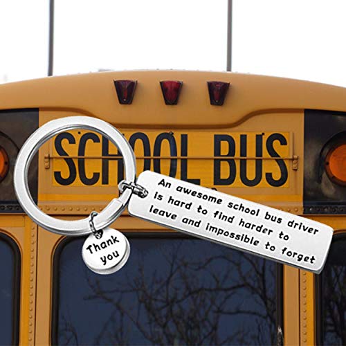 FEELMEM School Bus Driver Keychain Awesome Bus Driver Appreciation Gift Keychain Thank You Gifts For Driver, Back to School Gift(keychain)