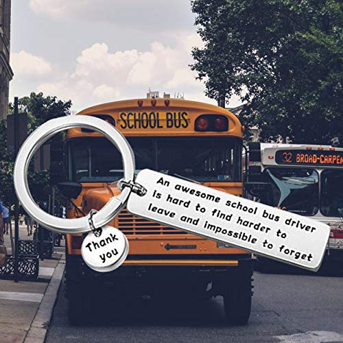 FEELMEM School Bus Driver Keychain Awesome Bus Driver Appreciation Gift Keychain Thank You Gifts For Driver, Back to School Gift(keychain)