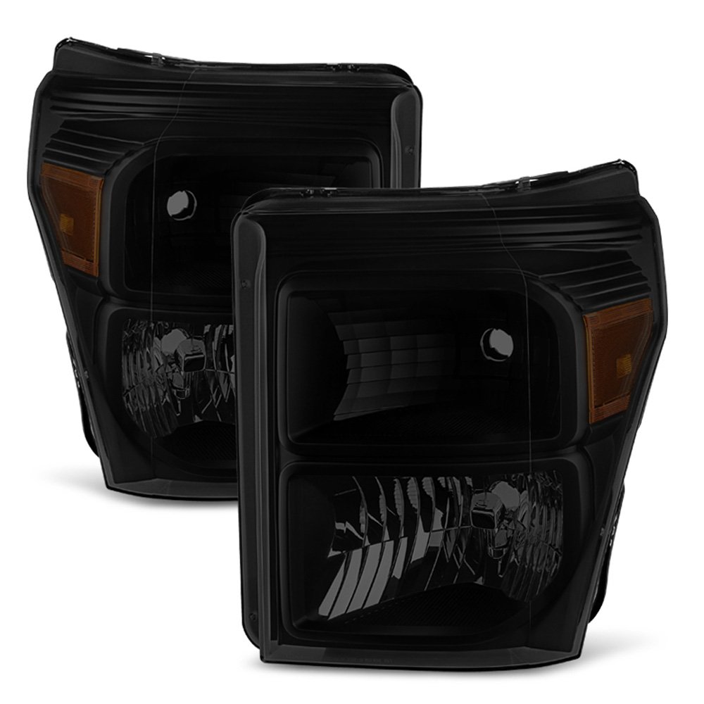 ACANII - For Black Smoke 2011-2016 Ford F250 F350 F450 Super Duty Headlights Driver + Passenger Side 11-16