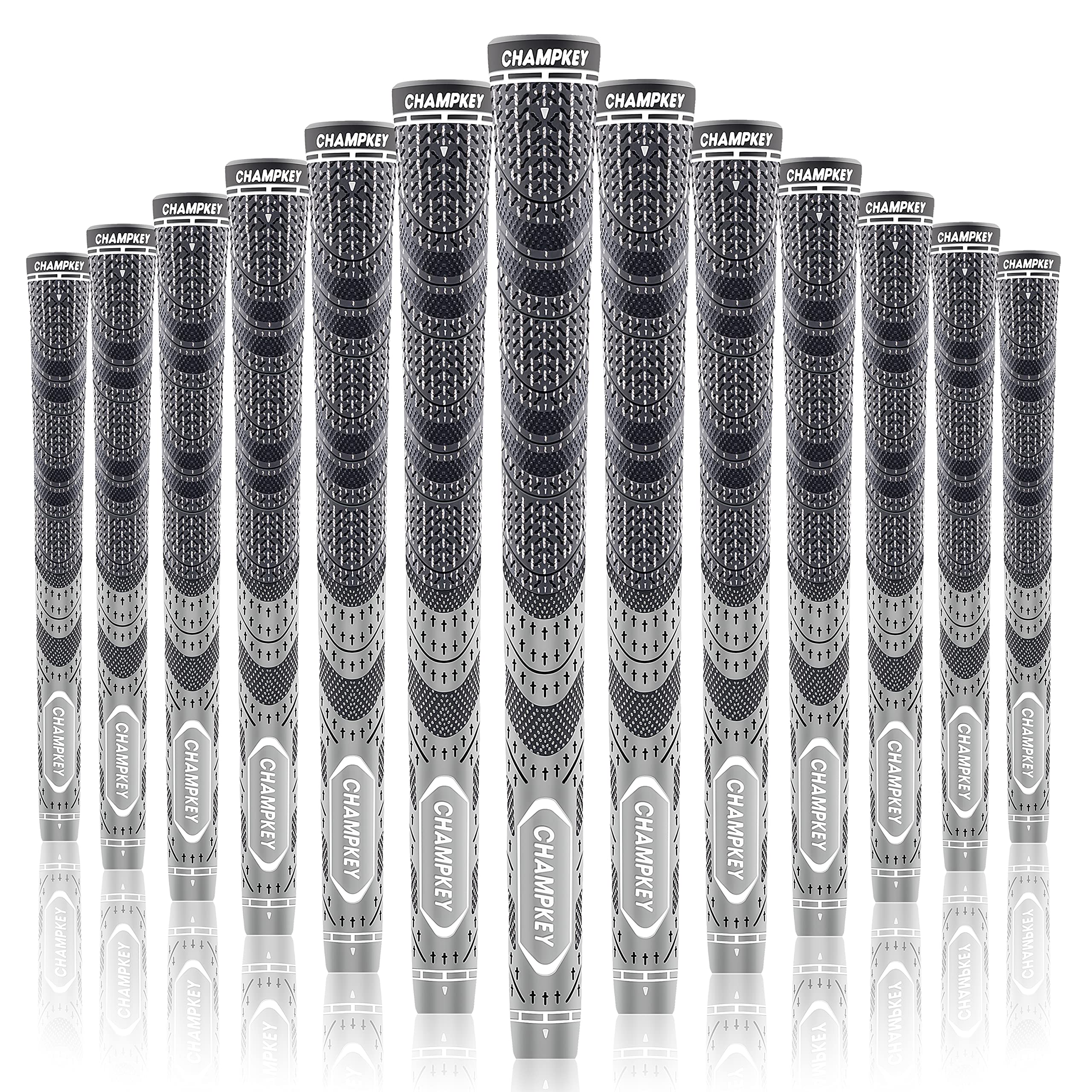 CHAMPKEY Premium Hybrid Golf Grips 13 Pack - All Weather Performance Golf Club Grips - Choose Between 13 Grips with Full Kits and 13 Grips