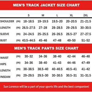 Sun Lorence Men's Athletic Running Tracksuit Set Casual Full Zip Jogging Sweat Suit White M