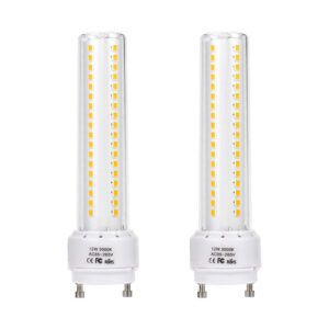 legelite 2 pack gu24 led bulbs 12w 1200lumen 85-265v ac 3000k warm white (remove/bypass your ballast)